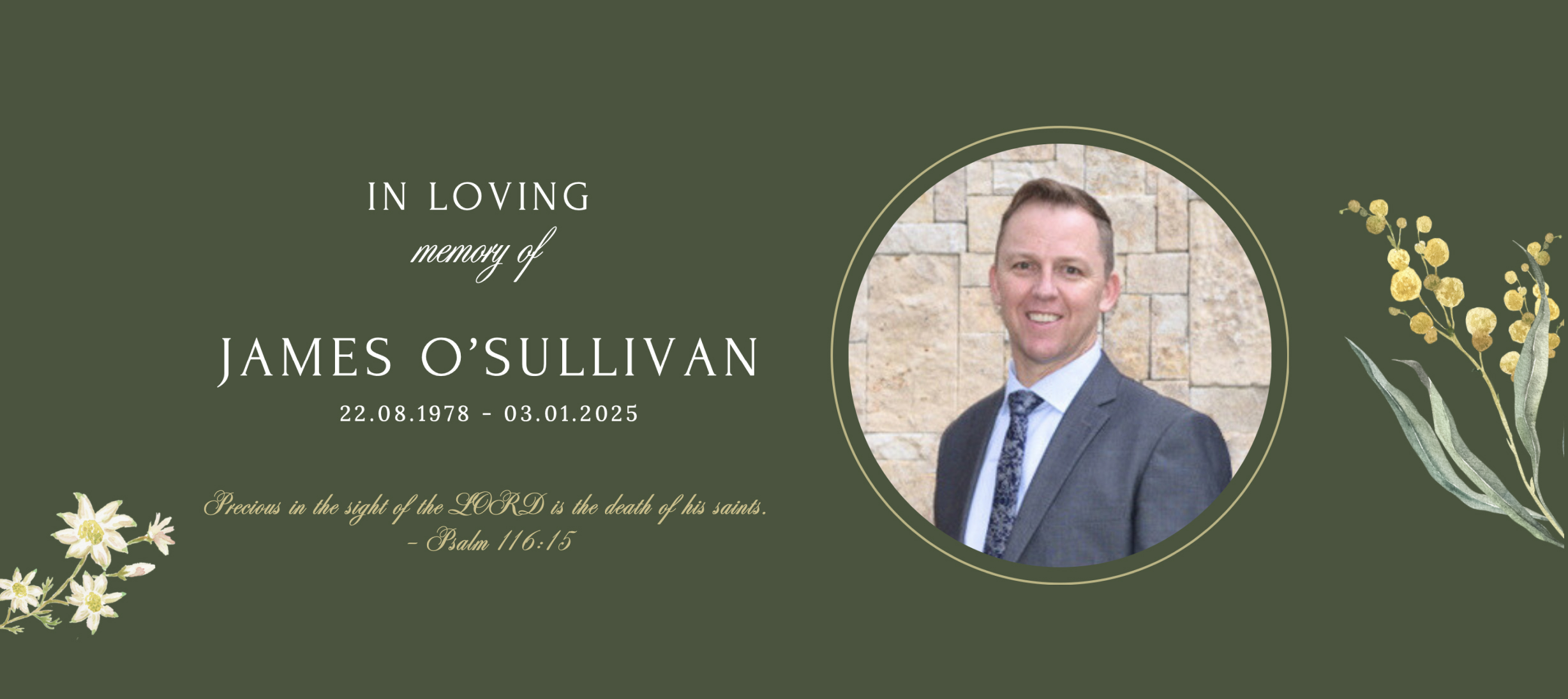 Pastor James O'Sullivan Memorial - Metropolitan Baptist Church Sydney